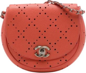 Chanel Sac bandouli&egrave;re Perforated Diamond Pre-owned - Femme - Pre-owned - Orange - Taille: ONE Size