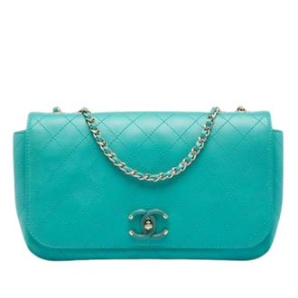 Chanel Sac bandouli&egrave;re Stitched Leather Pre-owned - Femme - Pre-owned - Bleu - Taille: ONE Size