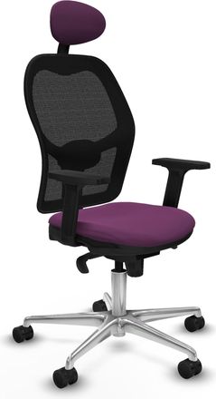 Piqueras y Crespo Jorquera Schreibtischstuhl mit 2D-Armen, h&ouml;henverstellbarer Lendenwirbelst&uuml;tze und festem Kopfteil, ausgestattet mit 5 Positionen und injiziertem Scha