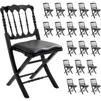 Oviala Oviala - Set von 20 schwarzen Buchenklappst&uuml;hlen mit Kissen