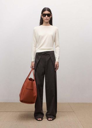 Mango Pull-over 100 % laine col rond &eacute;cru - Femme - XL - MANGO