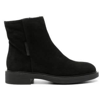 Gianvito Rossi Schwarze Shearling-gef&uuml;tterte Wildleder-Stiefeletten - - Shoes - Damen - Schwarzk - 41 EU