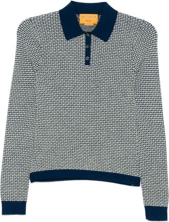 Guest In Residence Femme, Pulls, Bleu, Taille: 40 FR Pique L/S Waffle Knit Polo