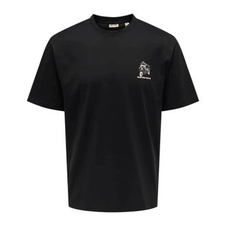 Only & Sons Only & Sons, Homme, Tops, Noir, Taille: 2XL Fred Life Foodie RLX SS Tee