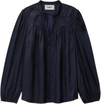 BA&SH Femme, Blouses et Chemises, Bleu, Taille: 38 FR Structured Volume Blouse
