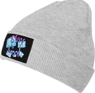 Generic Bonnet Tricoté Restez Au Frais avec De La Glace Épais Bonnet Hiver Chaud Tricot Doux Chapeau Tricoté pour Sports Femme Adultes