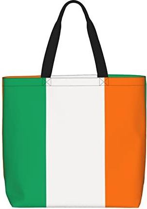 Generic Sac Fourre-Tout Irlande Drapeau Irlandais Sac Tissu R&eacute;utilisable Lavables Sacs En Toile Pour Femmes, Pour Voyage, Shopping, Tous Les Jours, &Eacute;cole