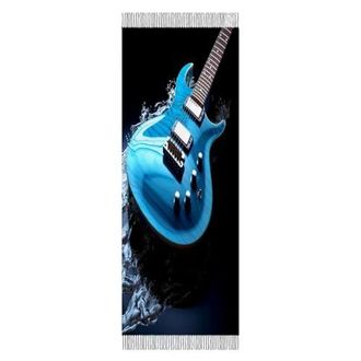 Generic Longue &Eacute;charpe Ch&acirc;le Longue Wrap Impression de guitare bleue Doux &Eacute;charpe Femme pour Mariage No&euml;l Homme 68x196cm