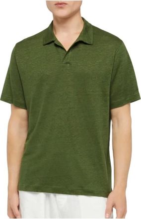 MC2 Saint Barth Homme, Tops, Vert, Taille: M Polo in lino Fraser senza bottoni
