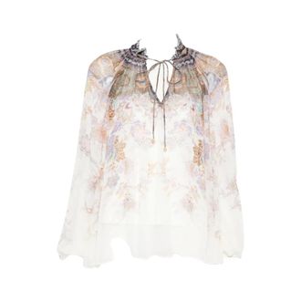 Zimmermann Femme, Blouses et Chemises, Multicolore, Taille: 42 FR Chemisier &agrave; col nou&eacute; Paisley