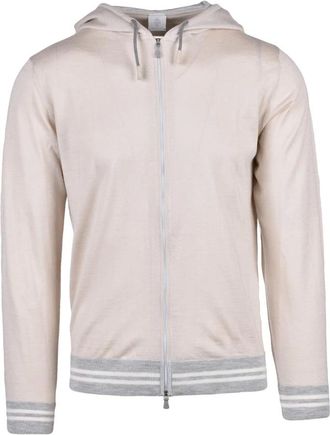 Eleventy Homme, Sweatshirts et sweats &agrave; capuche, Beige, Taille: S Felpa in maglia zip