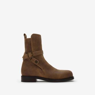 Burberry Bottines Ledger en cuir velours cir&eacute;, Size: 44
