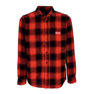 Etnies Rotes Flanell Langarmhemd - - Shirts - Herren - Rot - M