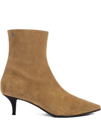 Vicini pointed-toe suede boots - Marron