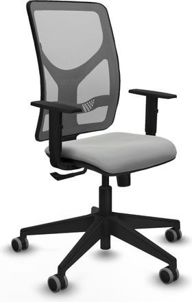 Piqueras y Crespo Schreibtischstuhl, grau, mit 1D-Armlehnen, h&ouml;henverstellbare Lendenwirbelst&uuml;tze, ausgestattet mit 3 Positionen und Schneideschaum, mit Rollen von 65 m