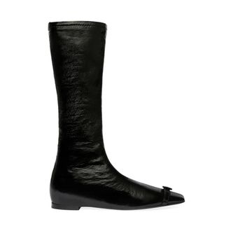 Courr&egrave;ges Flache Vinylstiefel mit Schnalle - - Shoes - Damen - Schwarzk - 38 EU