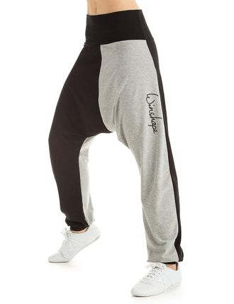 Winshape Damen Haremshose Wh9 Yin/Yang Dance Fitness Freizeit Sport Trainingshose, Schwarz/Grey Melange, XS EU