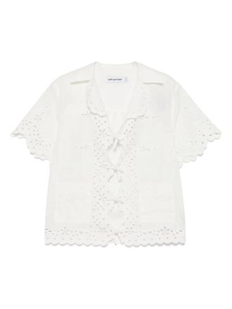 Self Portrait Hemd mit Stickerei - Weiß