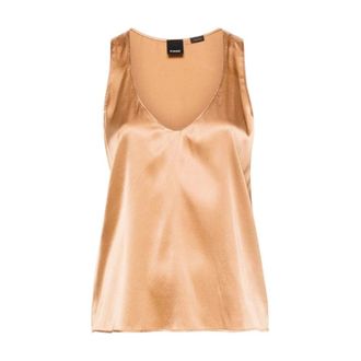 Pinko Satin Top - - Tops - Damen - Braun - M