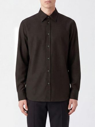 Jil Sander Chemise slim fit en laine vierge et mohair avec col fran&ccedil;ais