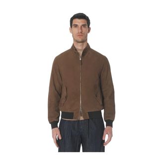 The Jack Leathers Homme, Vestes, Brun, Taille: M Veste en daim avec poignets c&ocirc;tel&eacute;s en coton