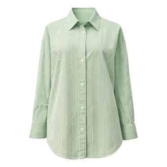 Saint Barth Femme, Blouses et Chemises, Vert, Taille: 38 FR Cristal Striped Shirt