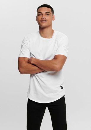 Only & Sons Rundhalsshirt ONLY & SONS ONSMATT LONGY SS TEE NOOS, Herren, Gr. XXL, wei&szlig;, Jersey, Obermaterial: 100% Baumwolle, unifarben, schmal normal, Rundhals, 