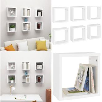 vidaXL W&uuml;rfelregale 6 Stk. Wei&szlig; 30x15x30 cm - Wandregal - Holzregal - Wohnwandregal - Wei&szlig;es Regal - Stauraum - Home & Living