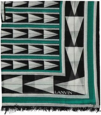 Lanvin Femme, Accessoires, Multicolore, Taille: ONE Size Bicolor Wool Scarf