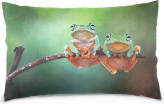 Linomo Kissenbezug 40x60 cm, Lustig Tier Frosch Dekorative Kissenbezug Kissenhülle für Couch Sofa Bett Hause