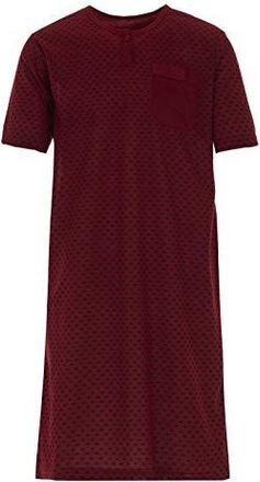 Lucky Brand Chemise de nuit à manches courtes pour homme, col rond, poche à boutons, bordeaux, L