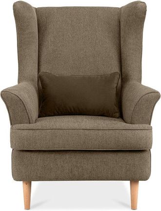 Konsimo Konsimo - stralis Klassischer Ohrensessel, Velours-Bezug braun