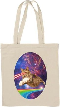 Generic Cosmic Laser Cat Rainbow Bridge Sac fourre-tout en coton naturel Blanc