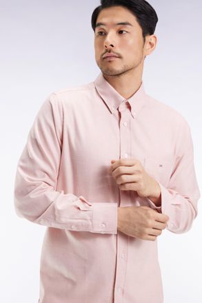Eden Park Chemise En Flanelle Rose Coupe Droite
