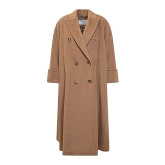 Max Mara Femme, Manteaux, Brun, Taille: 32 FR Long Double-Breasted Coat