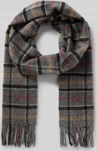Barbour Schal aus Lammwolle mit Fransenabschluss