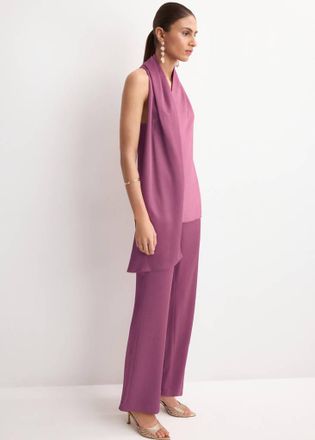 Mango Top foulard col violet clair/pastel - Femme - S - MANGO