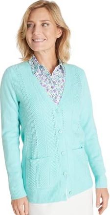 Daxon Gilet Manches Longues Maille ajour&eacute;e - Femme