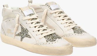 Golden Goose Basket montantes Mid Star avec paillettes et cuir