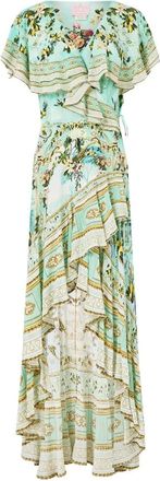 Camilla Femme, Robes, Multicolore, Taille: 38 FR Frill Sleeve Silk Long Dress - Venus On A Vespa