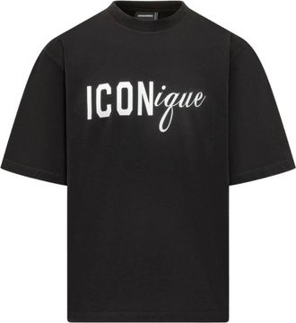 Dsquared2 Homme, Tops, Noir, Taille: M T-Shirt Iconique Coupe Ample