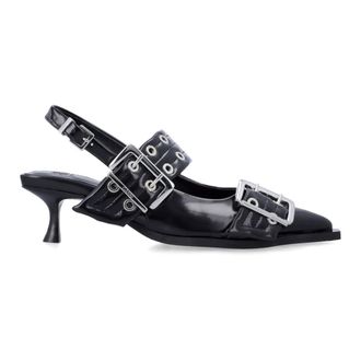 Ganni Pumps mit Kitten Heel und Schnalle - - Shoes - Damen - Schwarzk - 40 EU