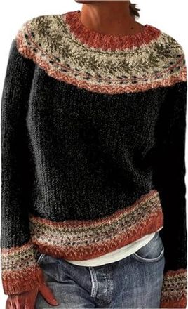 Generic Fccrian Pull pour femme à col roulé et manches longues et col rond - Sweatshirt Y2K doux et confortable à col rond - Pull intelligent ajusté uni à col