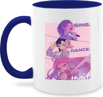 Shirtracer Tasse Tassen 325ml - Anime - Sing. Dance. Hunt. - Kost&uuml;m K-Pop Merch - 325 ml - Dunkelblau - kpop demons hunter anime-tasse k pop demon hunters anime-