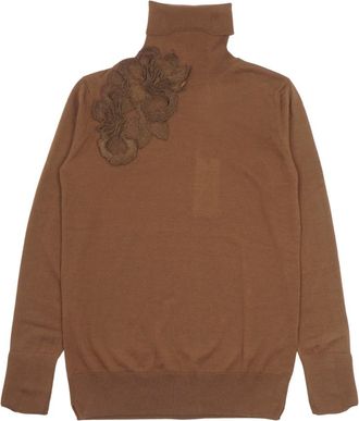 Ermanno Scervino Femme, Pulls, Brun, Taille: 40 FR Col roul&eacute;s