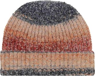 Loevenich Elastische Beanie | Buntes Strickmuster | OneSize | Damen Winterm&uuml;tze Rosewood