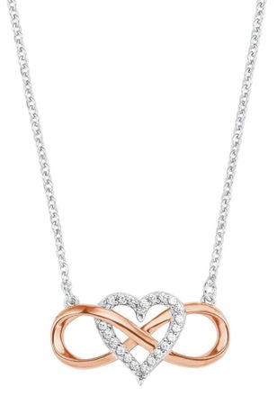 Amor Kette mit Anh&auml;nger Infinity Unendlichkeitsschleife mit Herz