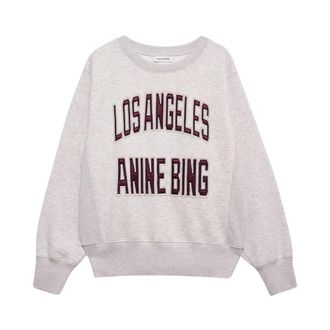 Anine Bing Femme, Sweatshirts et sweats &agrave; capuche, Beige, Taille: 40 FR Harry Shrunken SweaT-shirt