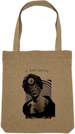 Fabulous Sac Shopping Tote Bag Aspect Lin - I Am Sane Collage Vintage Illustration Art Humour Surrealiste Psychedelique - Sac de Courses Toile Epaisse 360g Bei