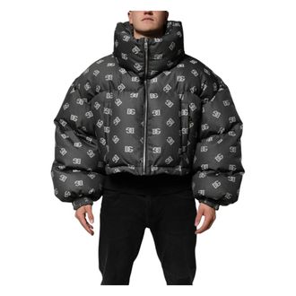 Dolce & Gabbana DG Monogram Full Zip Puffer Jacket - - Jackets - Herren - Schwarzk - L